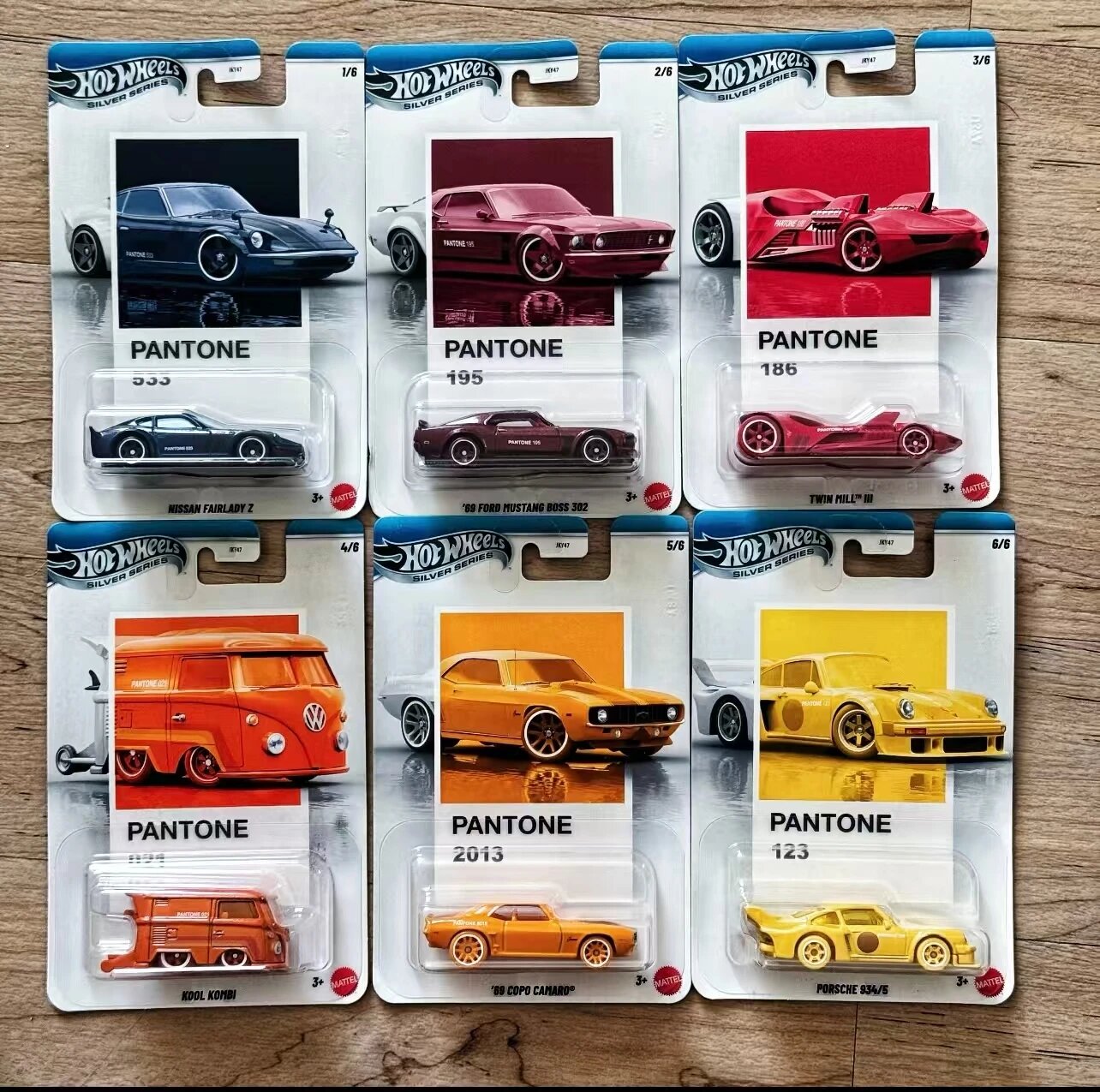 Hot Wheels 1:64 Silver Series Porsche Camaro Kombi Mustang Nissan 6PCS