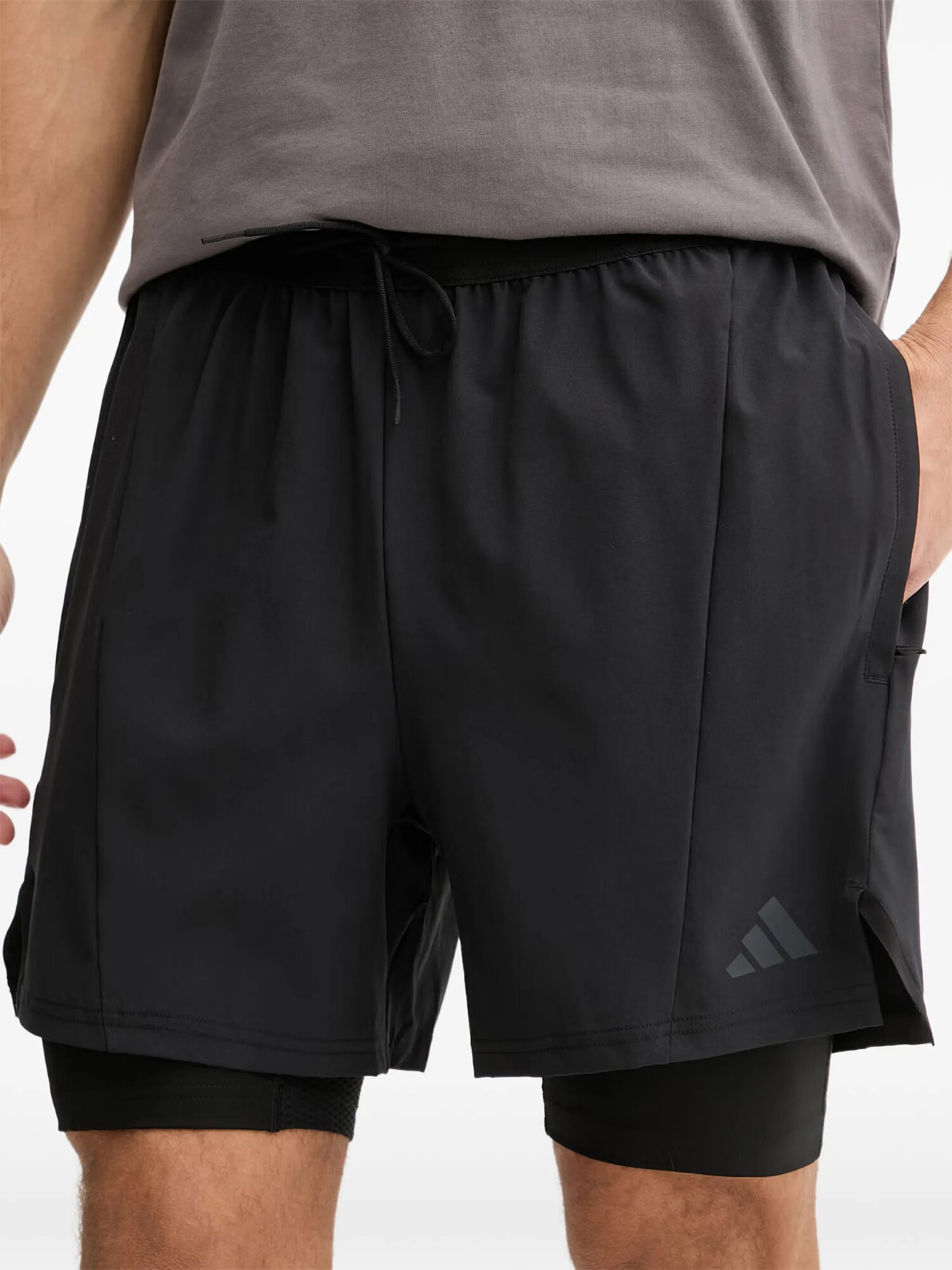 Шорты adidas D4T Workout 2in1 logo performance shorts, размер 2XL — фото 1