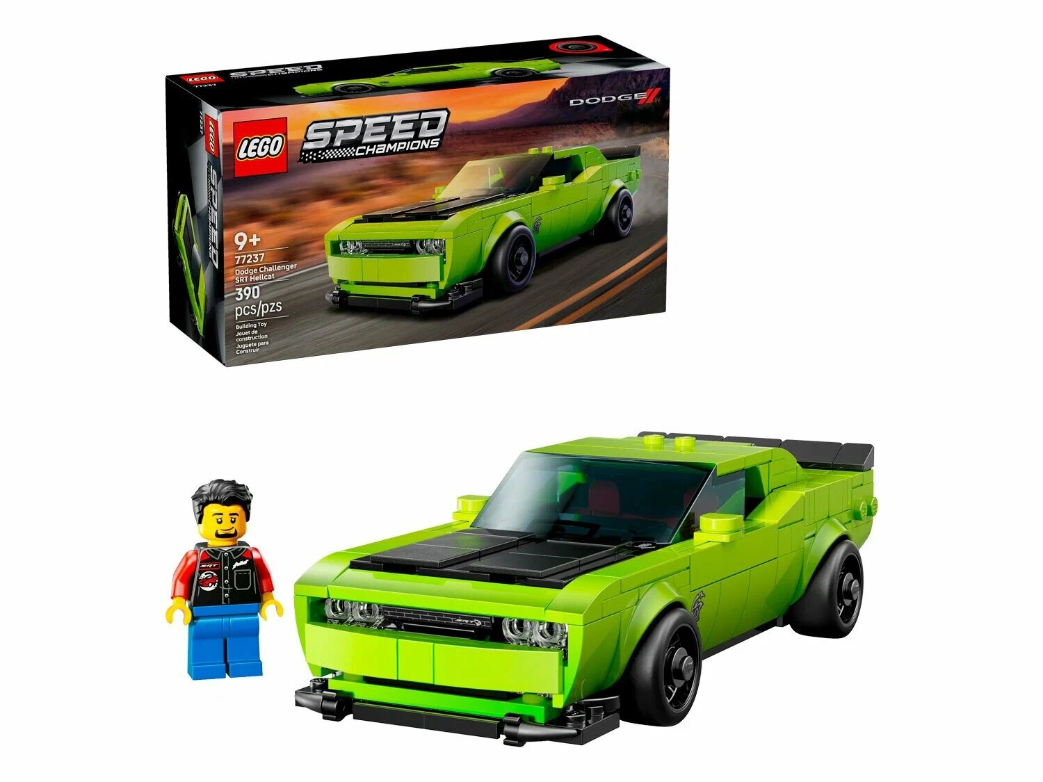 Конструктор LEGO Speed Champions 77237(N), Автомобиль Dodge Challenger SRT Hellcat, 390 дет.