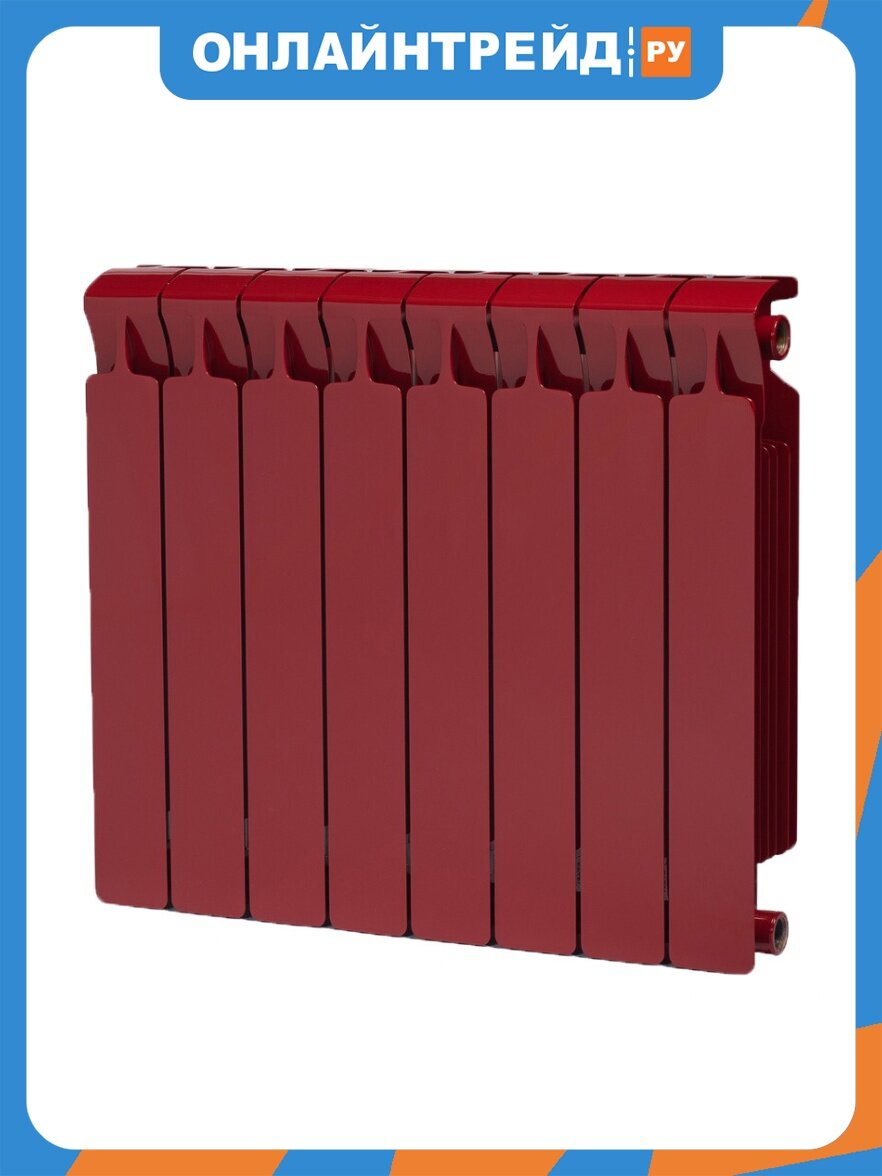 Радиатор Rifar Monolit 500-8 Ду 3/4 (RAL 3011) бордо, биметаллический