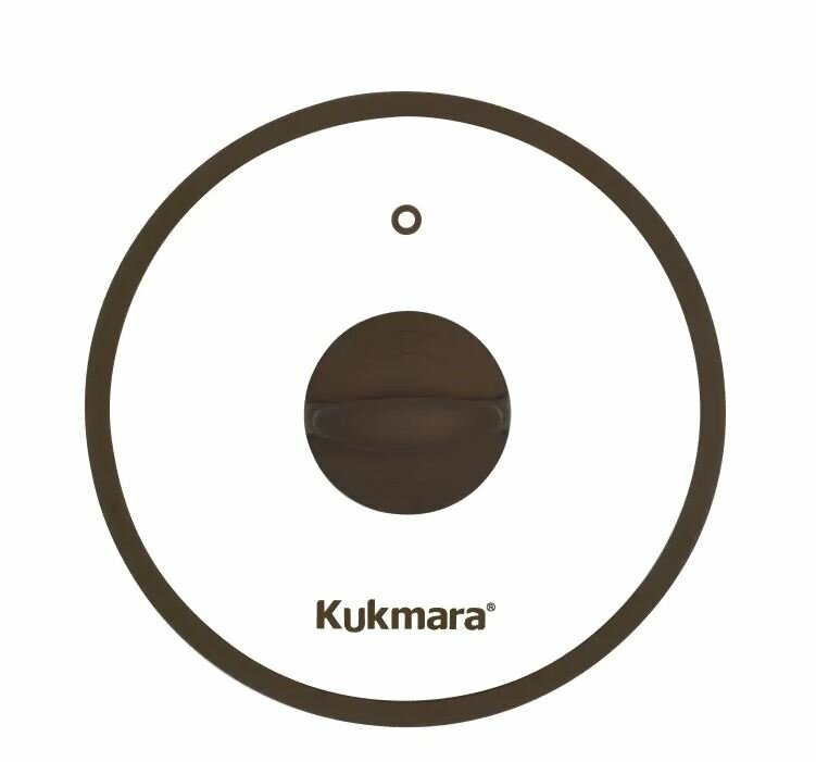 Крышка стеклянная 22 см KUKMARA С22П117, силикон. обод коричневый