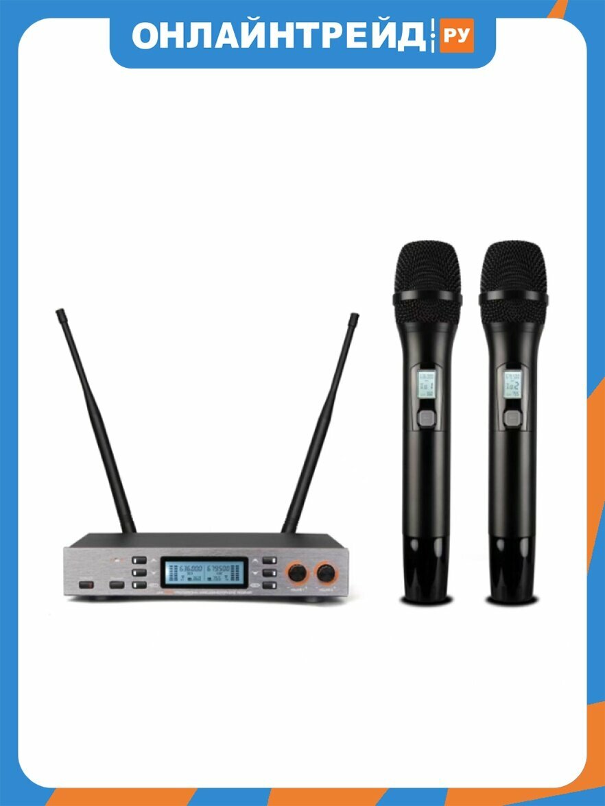 Микрофонная система Laudio LS-211-2M, беспроводная, 2 ручных передатчика