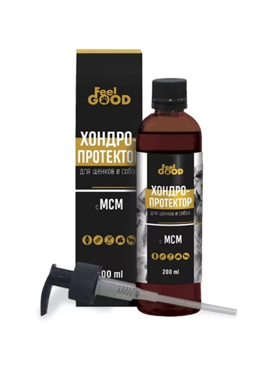 Хондропротектор FeelGOOD с МСМ для щенков и собак, 200 мл