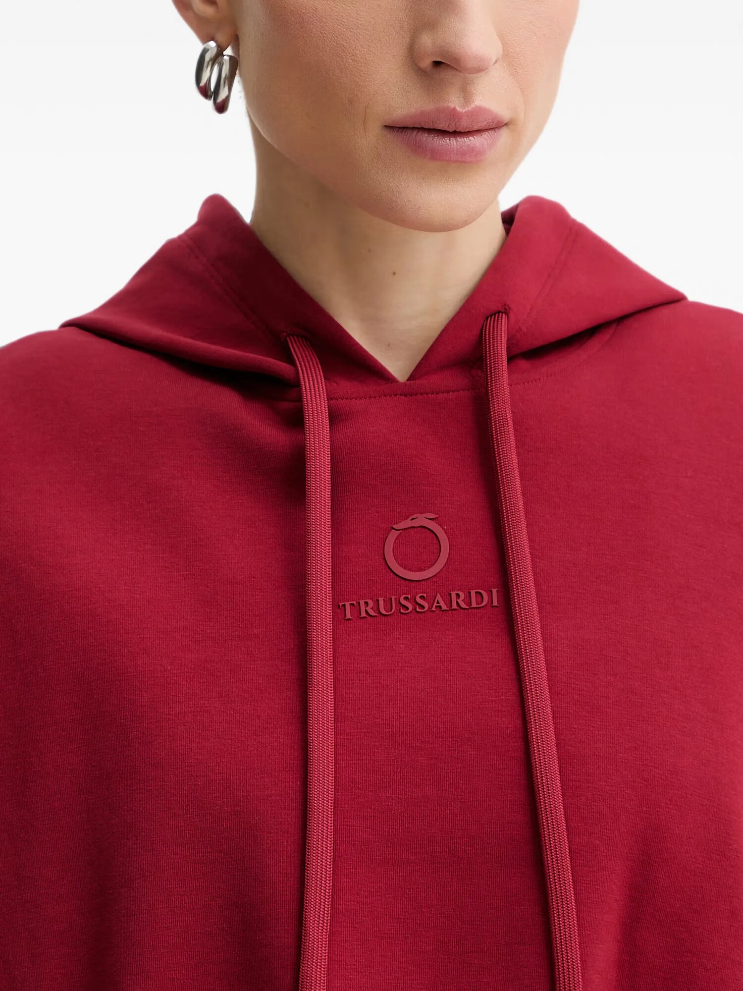 Худи TRUSSARDI Logo-embroidered drawstring hoodie, размер 44 — фото 1