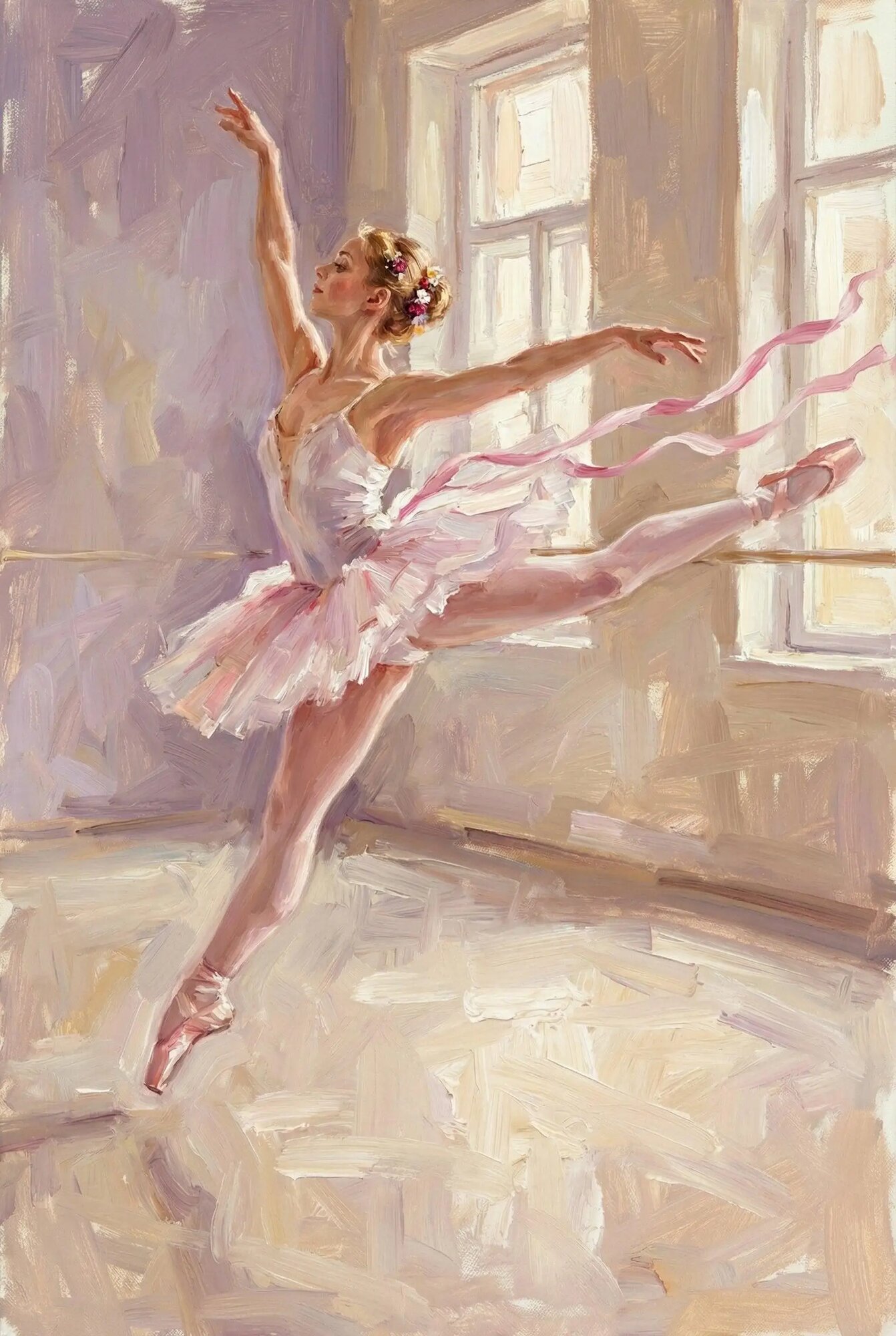 Абстрактный печатный постер балерина розовый холст 1 шт Желтый, Yellow, 30x40cm No Frame