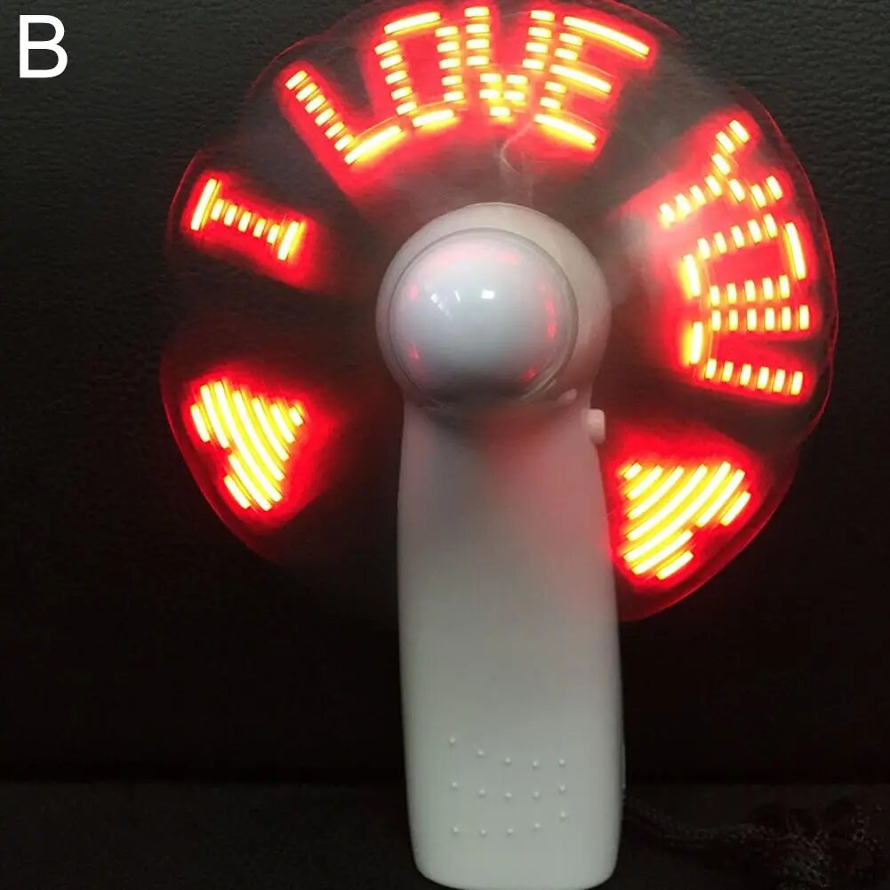 Портативный LED вентилятор "I Love You" Red