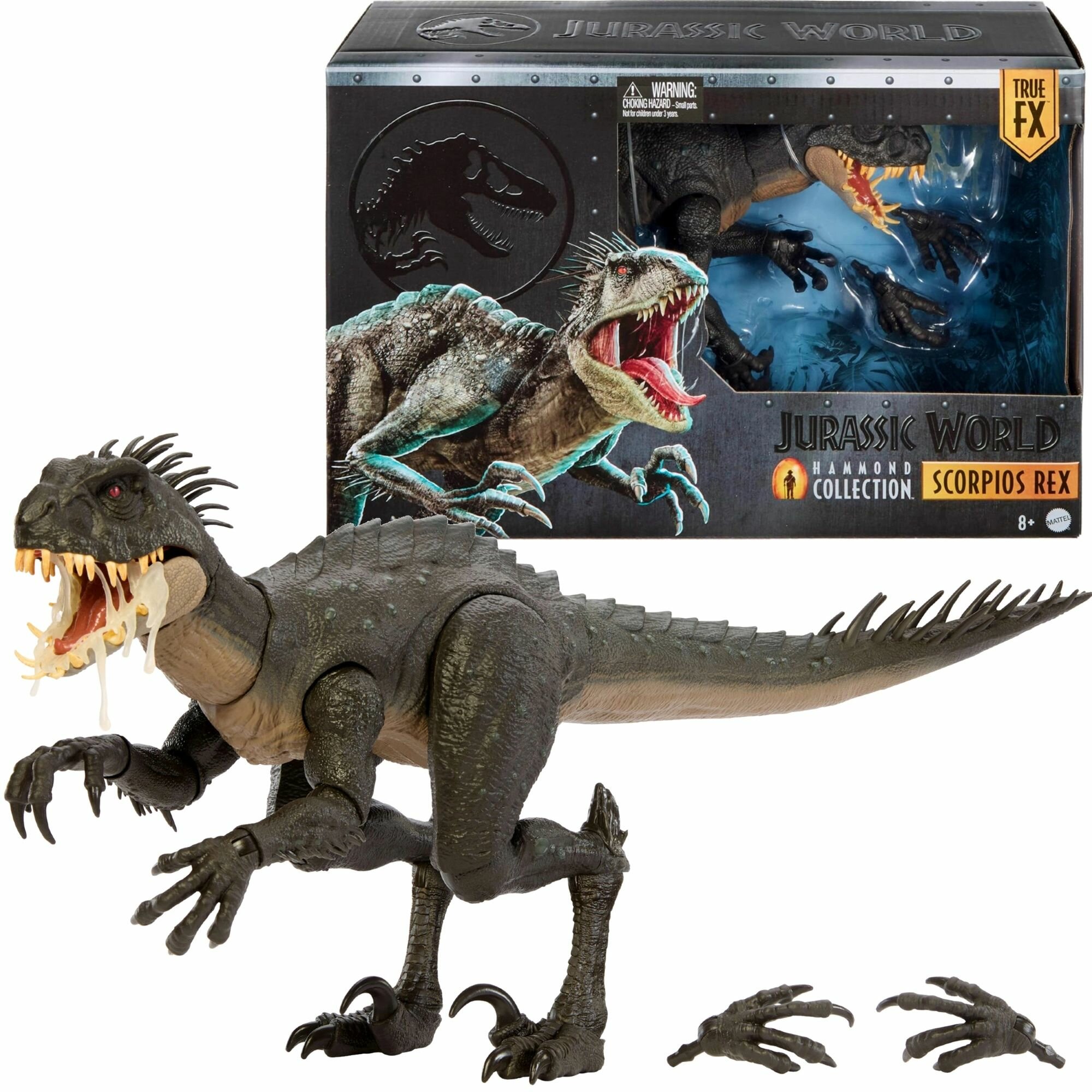 Фигурка Динозавра Mattel Jurassic World Hammond Collection - Фигурка динозавра Скорпиос Рекс, 43 см - Мир Юрского периода JKG97