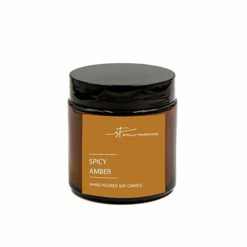 Ароматическая свеча Stella Fragrance "Spicy Amber", соевый воск, 90 г