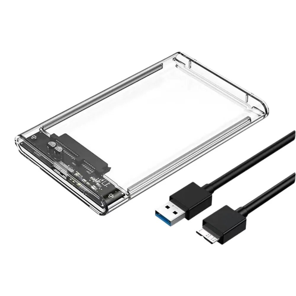 Прозрачный внешний корпус для SSD и HDD, 2,5-дюймовый, бокс для диска SATA с USB 3.0
