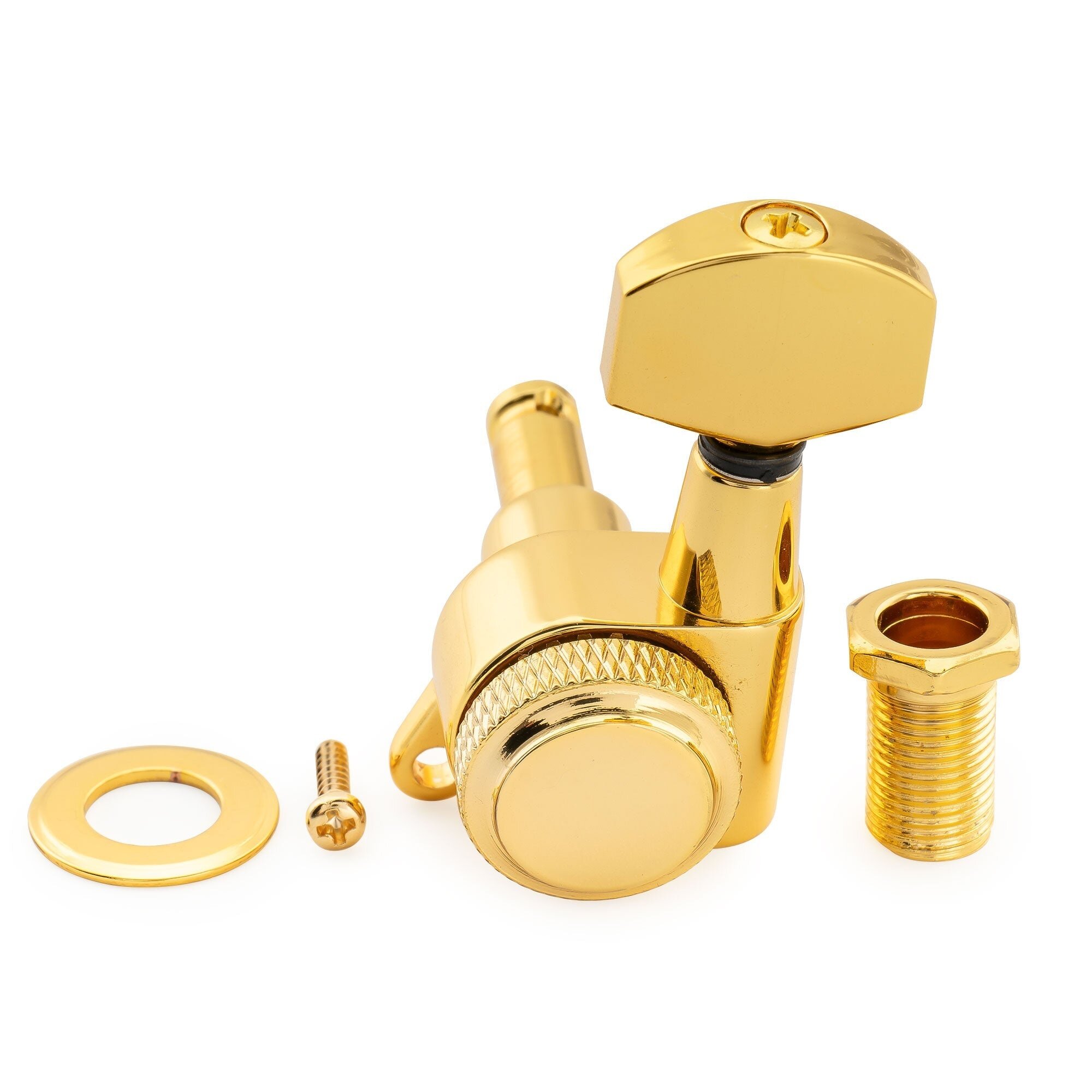 Колки 6 в линию локовые Musiclily Pro R18K MX3556GD-6, реверсные, золото