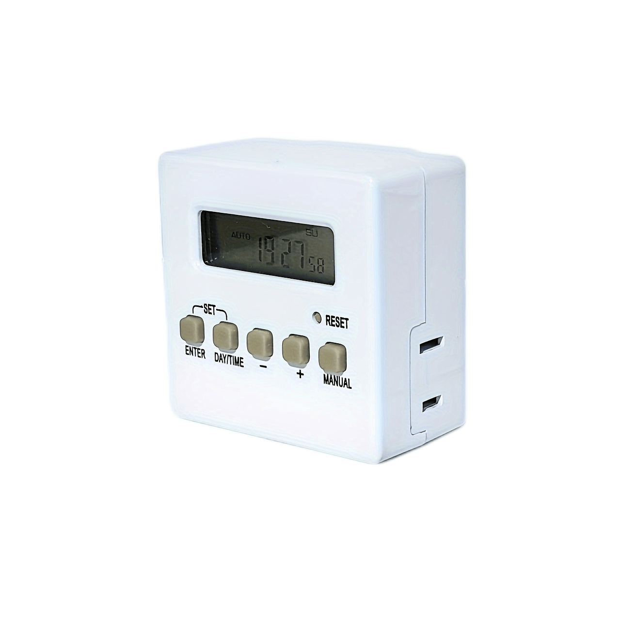 Таймер цифровой программируемый 7-дневный, тяжелый режим, 125V, 60Hz, 1 поляризованная розетка, для помещений, белый
