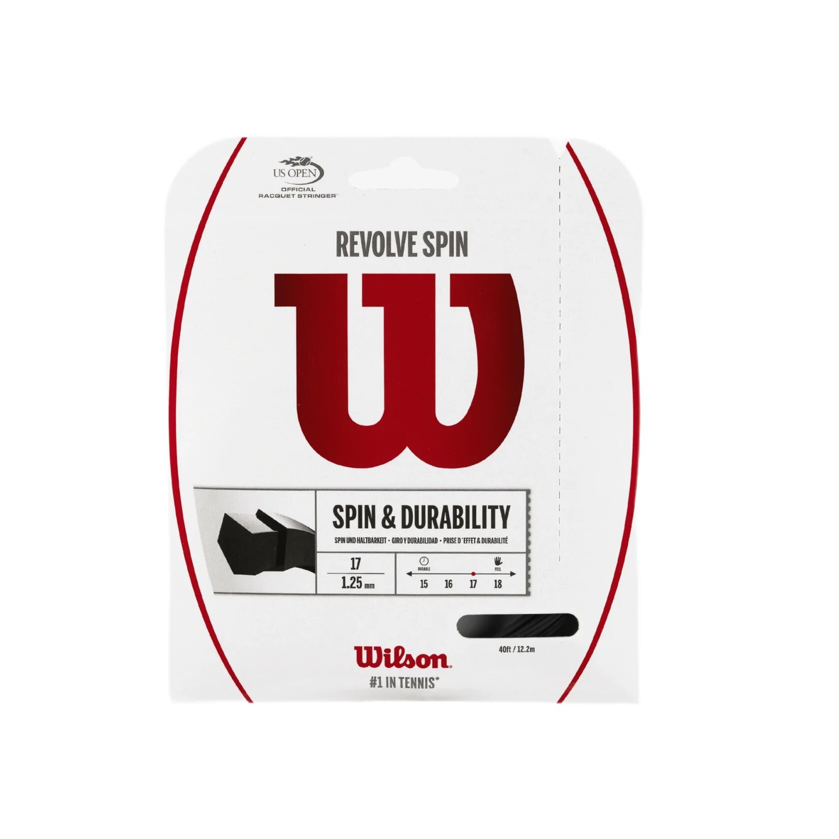 Струна для тенниса Wilson 12m Revolve Spin Black WRZ95, 1.25
