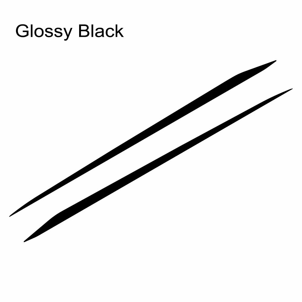2 шт. Гоночные полосы Glossy Black для Honda Civic