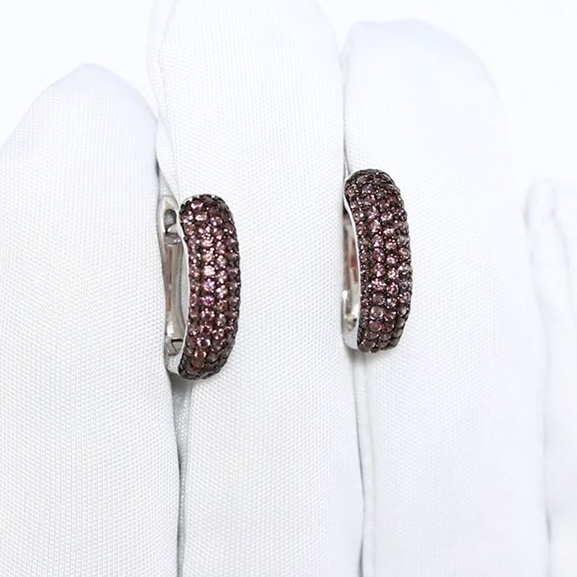 Серьги, серебро, 925 проба, родирование, фианит