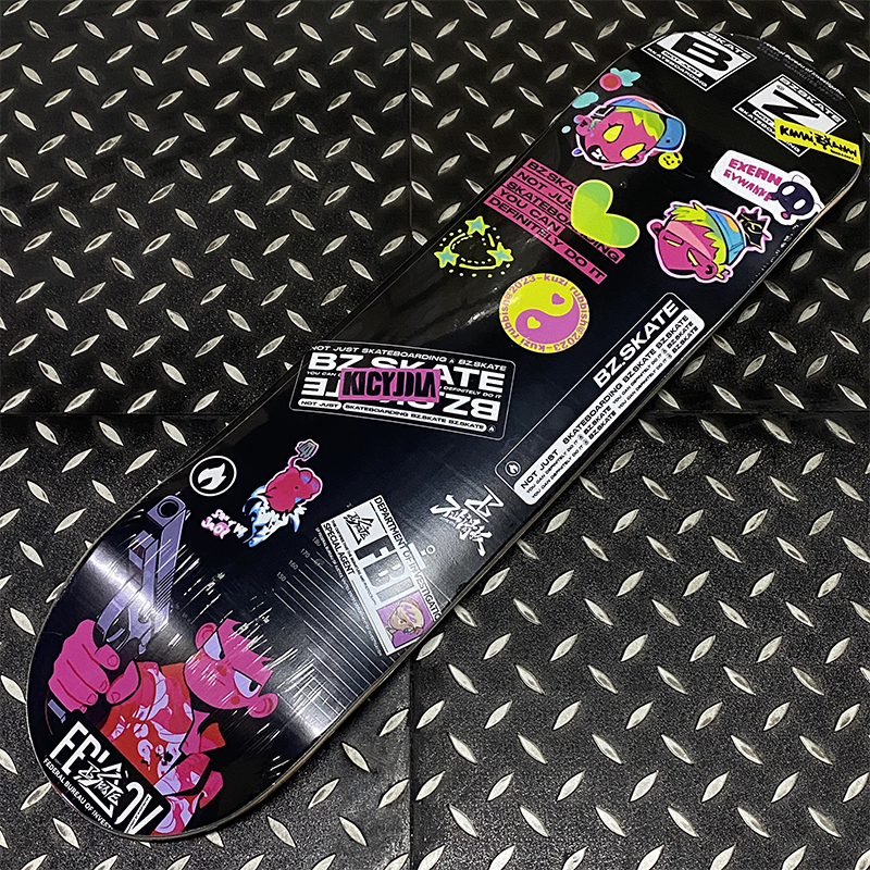 BZSKATE Доска из клена с двойным киком 8.0" для новичков с дизайном Архив Скейтборда