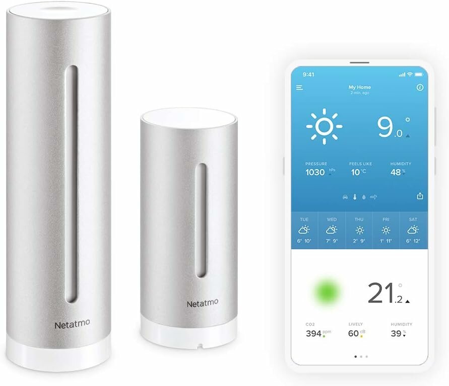 Netatmo Метеостанция для использования внутри и снаружи помещений Weather Station Indoor Outdoor NWS01-EU с беспроводным датчиком движения