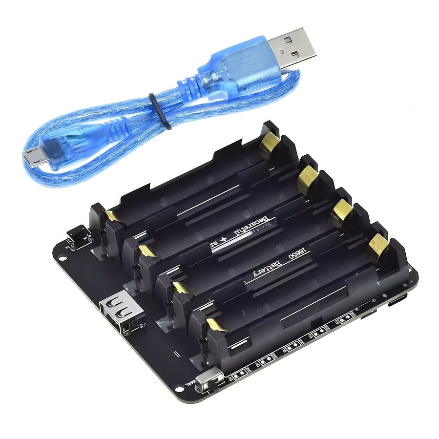 Плата расширения 4-канальная для литиевых аккумуляторов 18650 V8, Power Bank модуль, 5V/3A и 3V/1A, Micro USB