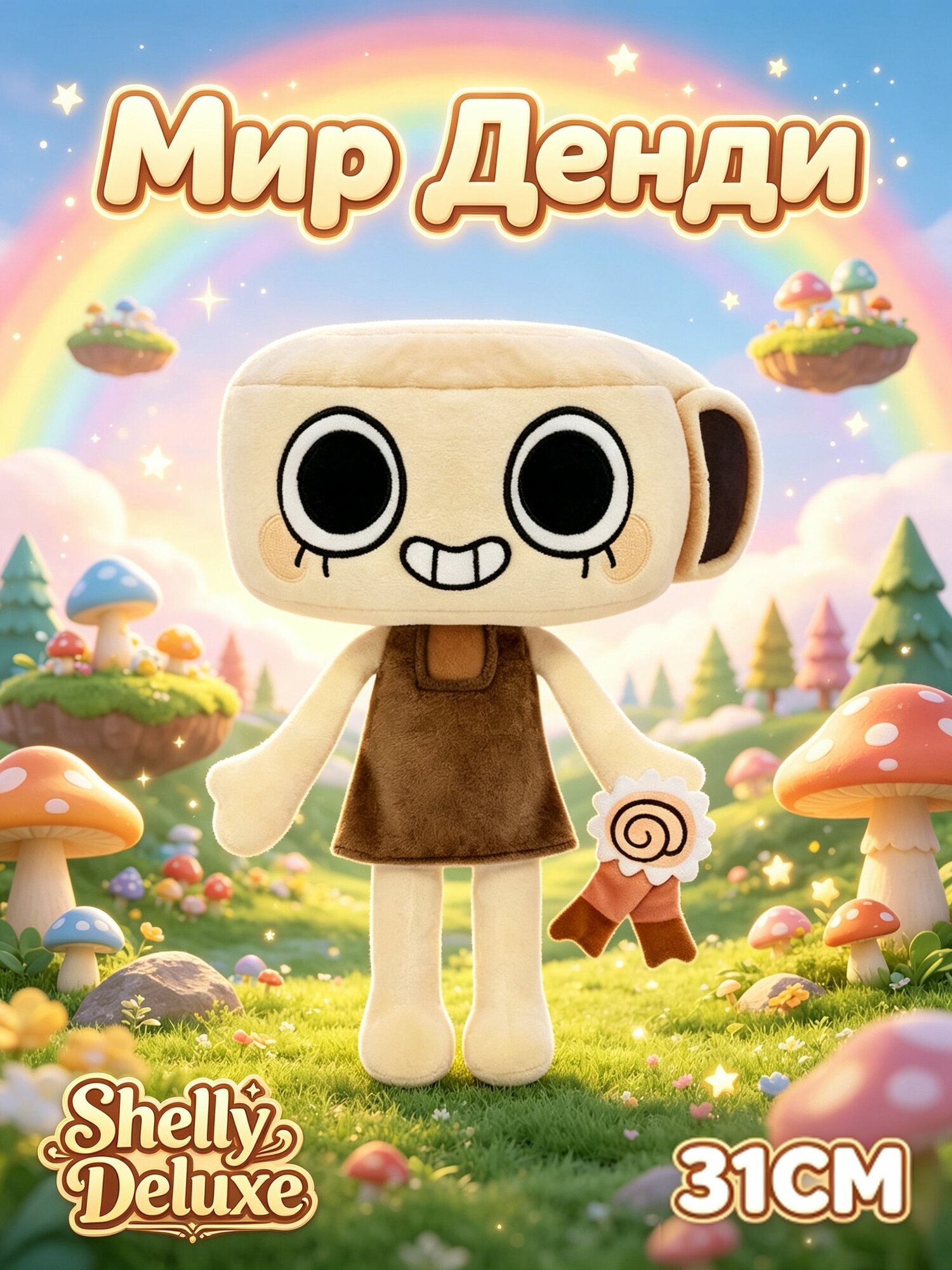 Мир Денди Мягкая Игрушка Shelly Deluxe 31CM/Roblox/NEW Dandy's World plush toys/С магнитным