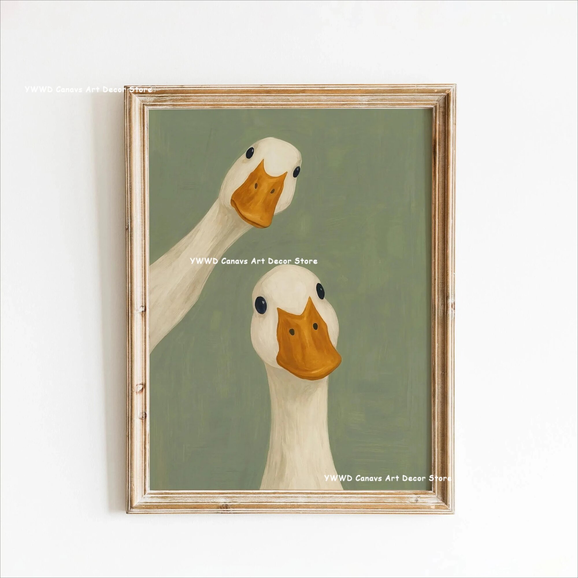 Абстрактный постер «Дуэт Спокойных Гусей» Бежевый, CT1312-2, 20X30cm Unframed