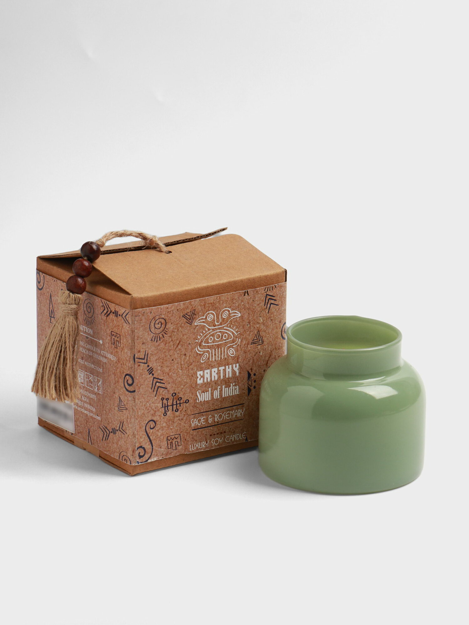 Свеча с травами в банке Earthy collection Sage&Rosemary, 200 г, шалфей розмарин