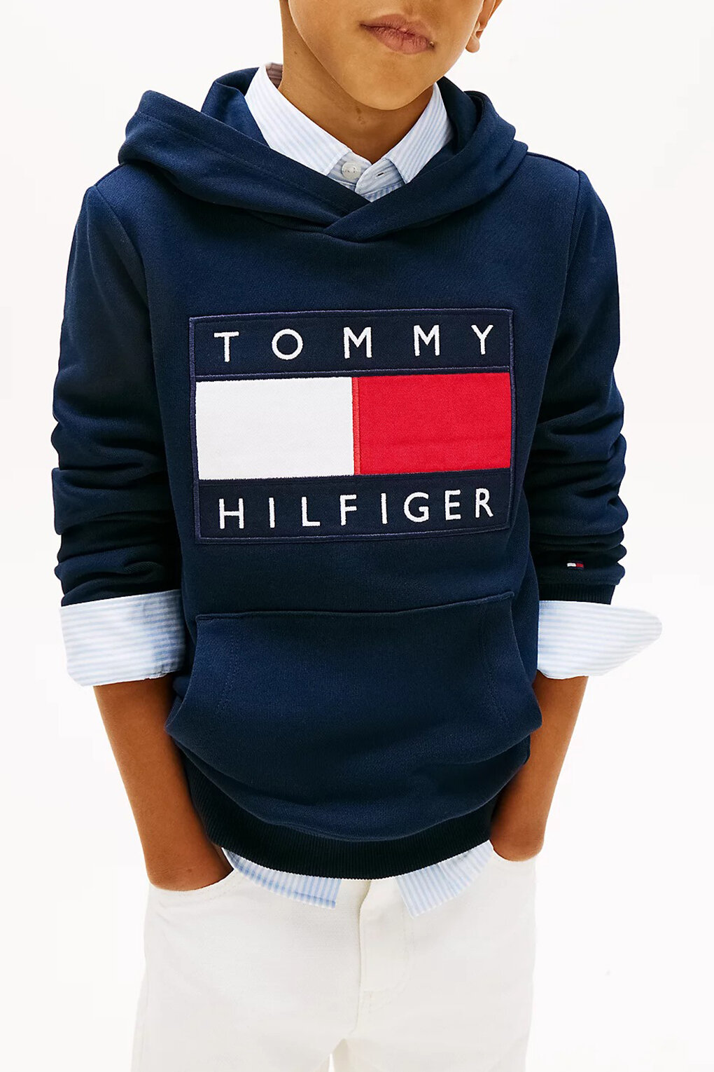 Толстовка TOMMY HILFIGER, размер 140, темно-синий — фото 1