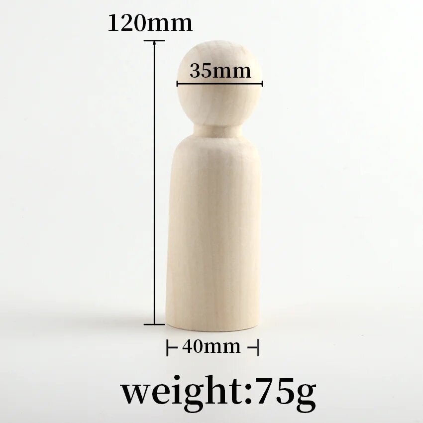 Деревянные куклы-колышки NANA 35-120 мм 1pcs 120mm Boy