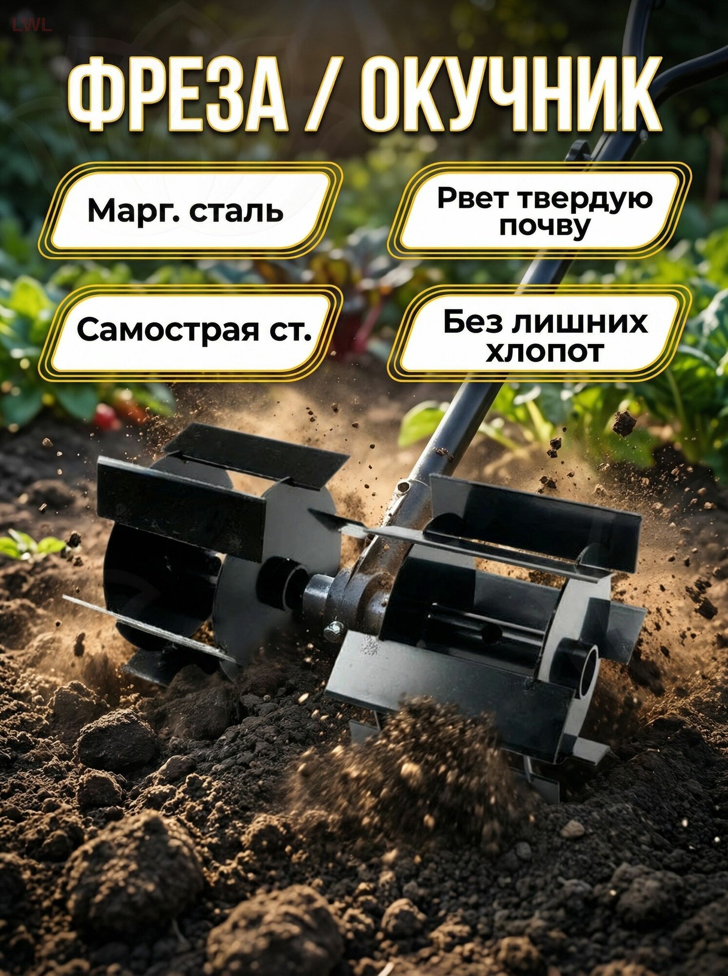 Насадка-культиватор для триммера, рыхлитель из марганцовистой стали обработки почвы для рыхления почвы культиваторная насадка