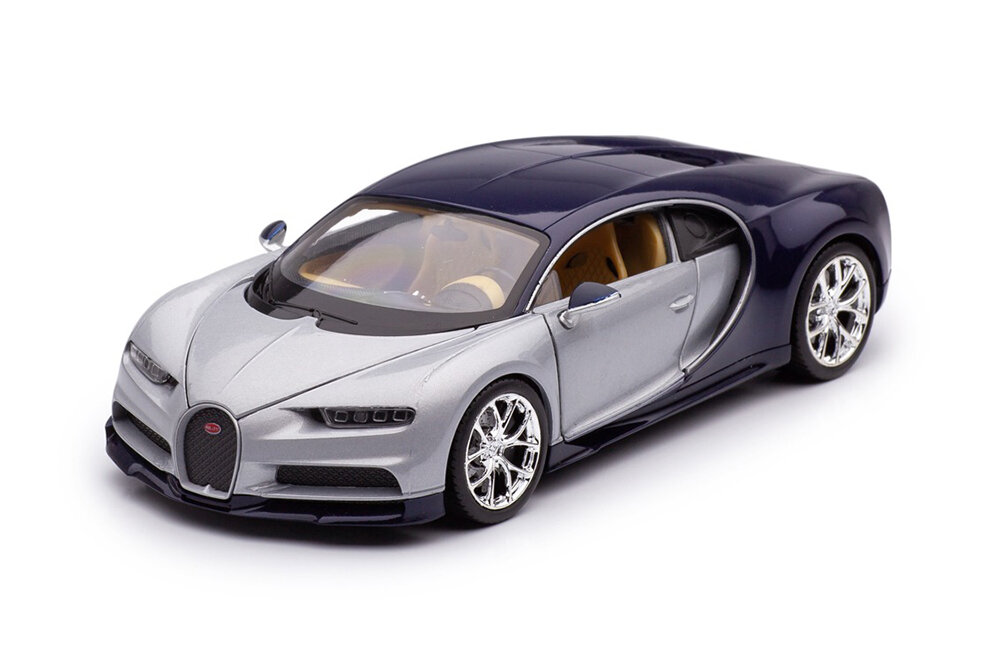 Модель коллекционная WELLY Bugatti chiron le patron 2016 silver blue / бугатти широн серебристый