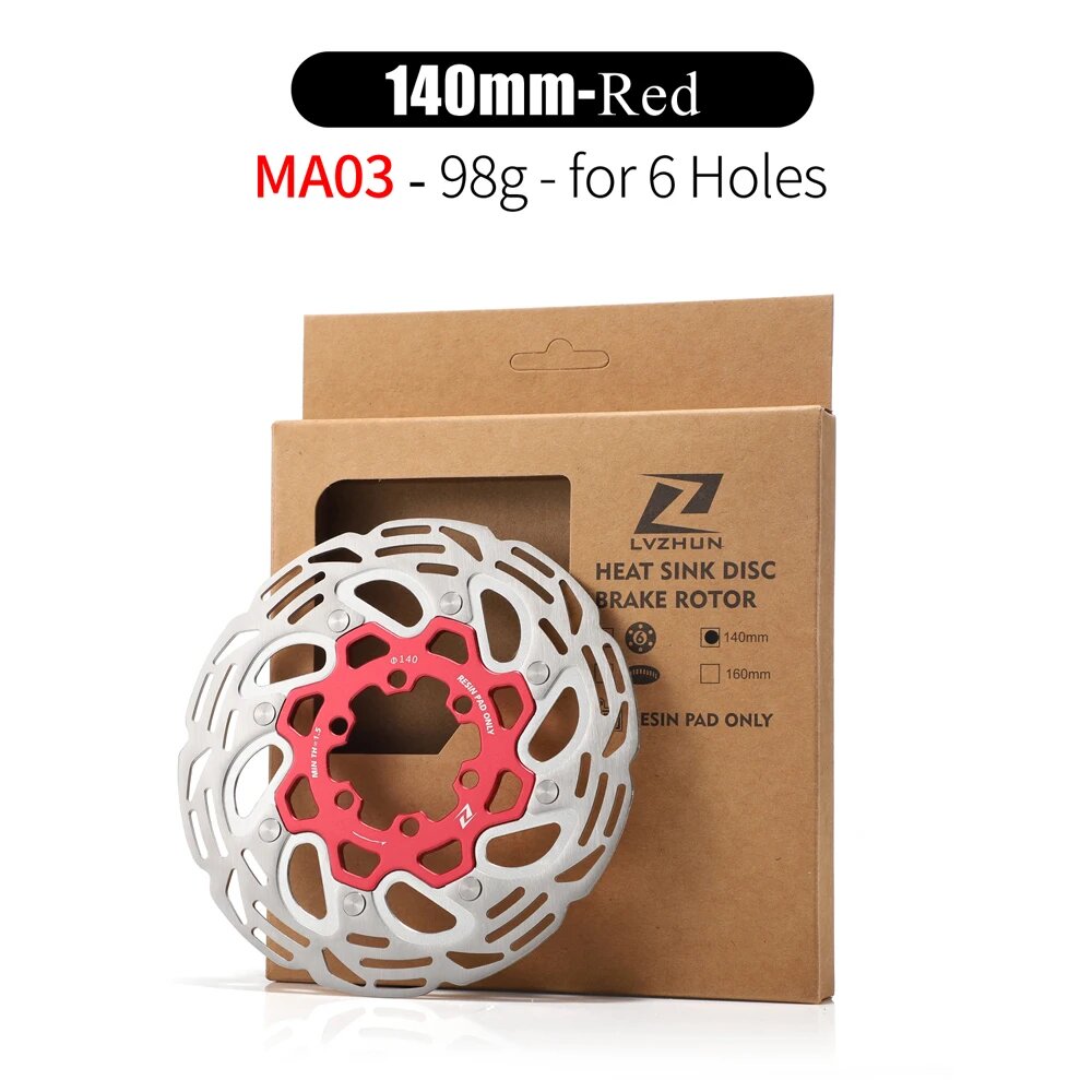 Тормозной диск Lvzhun 140mm Red 6-Bolt