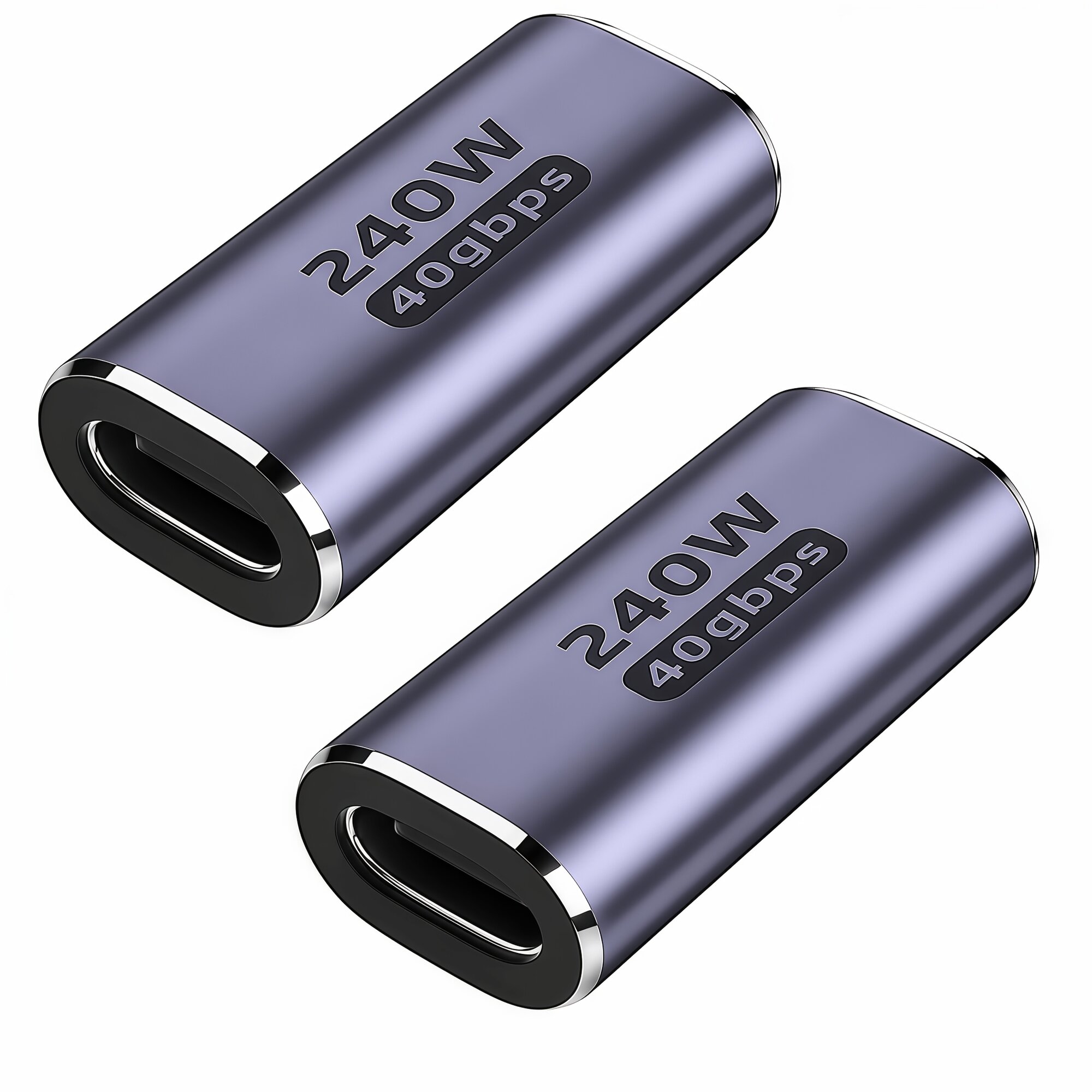USB-C переходник (набор 2 шт.) мама-мама, поддержка PD 240W, 40 Гбит/с, 8K 60Hz, совместим с Thunderbolt 4/3, MacBook Pro/Air, USB-C хабами и другими Type-C устройствами