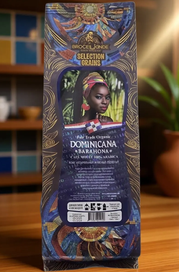 Кофе Broceliande "Dominicana", 250г, молотый, для эспрессо, арабика.
