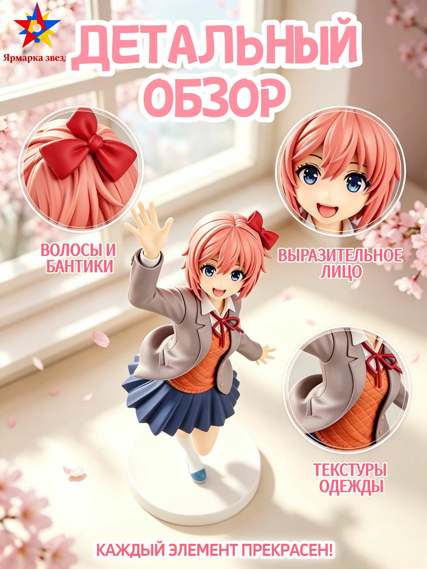 Фигурка Доки Доки Литературный Клуб Сайори / Doki Doki LiteratureClub Sayori подарок для фаната (18 см)
