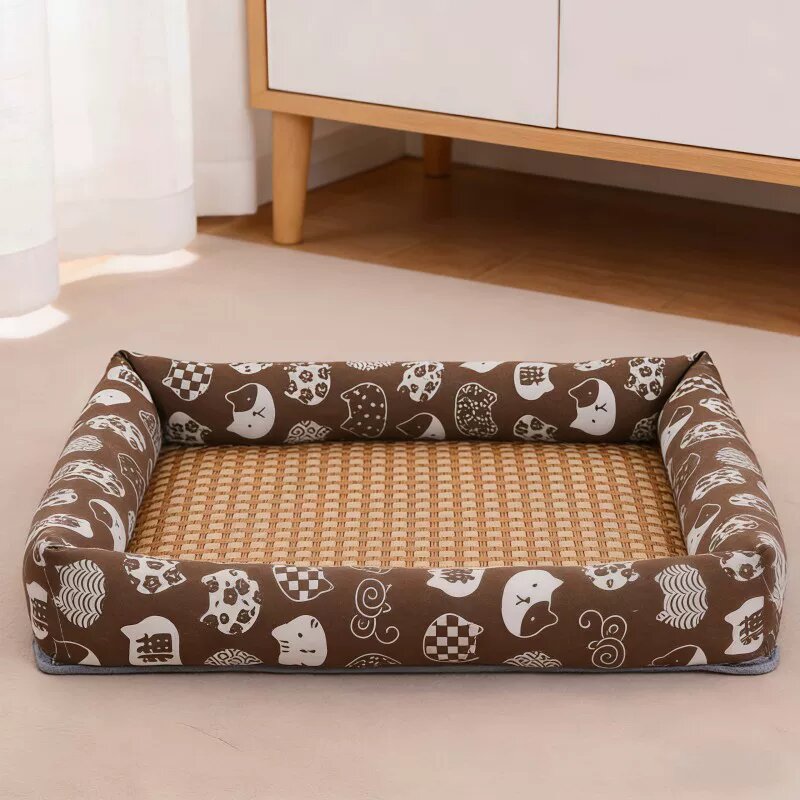 Кофе-котик Ротанговая подстилка для крупных собак до 25 фунтов 62x52 см