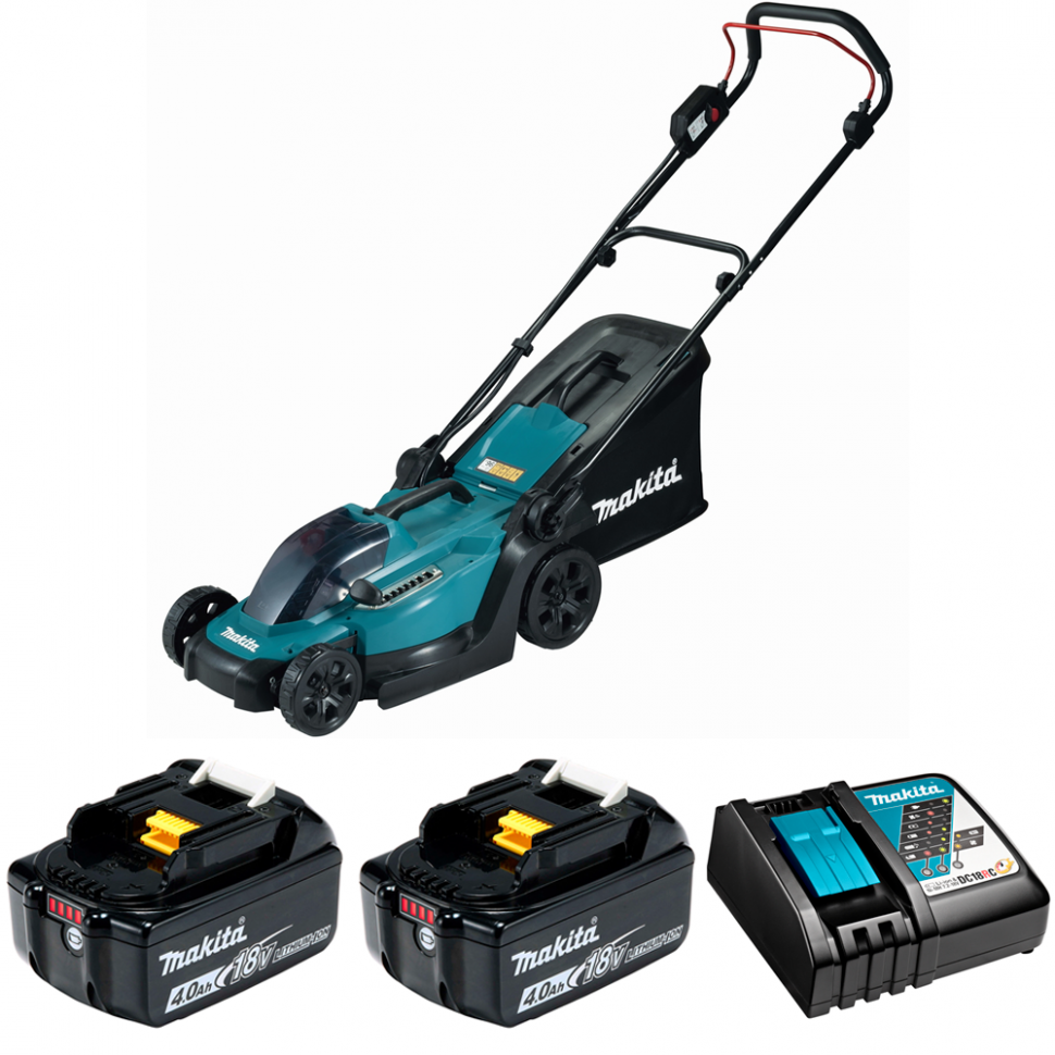 Аккумуляторная газонокосилка Makita DLM330RME 18V, 2x4.0Ah, DC18RC, Li-Ion