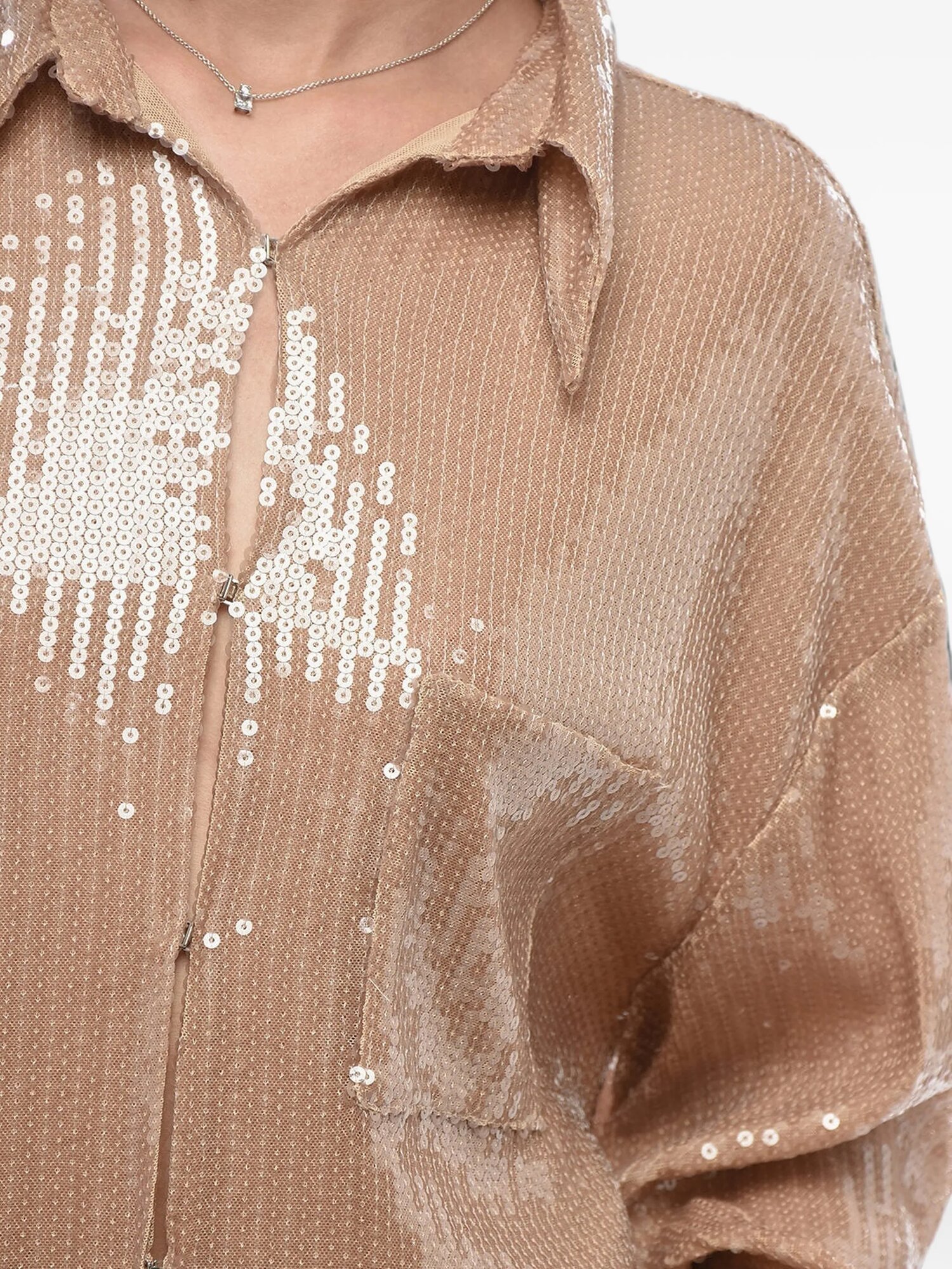 Рубашка GIUSEPPE DI MORABITO Sequin-embellished shirt, размер 44-46 — фото 1
