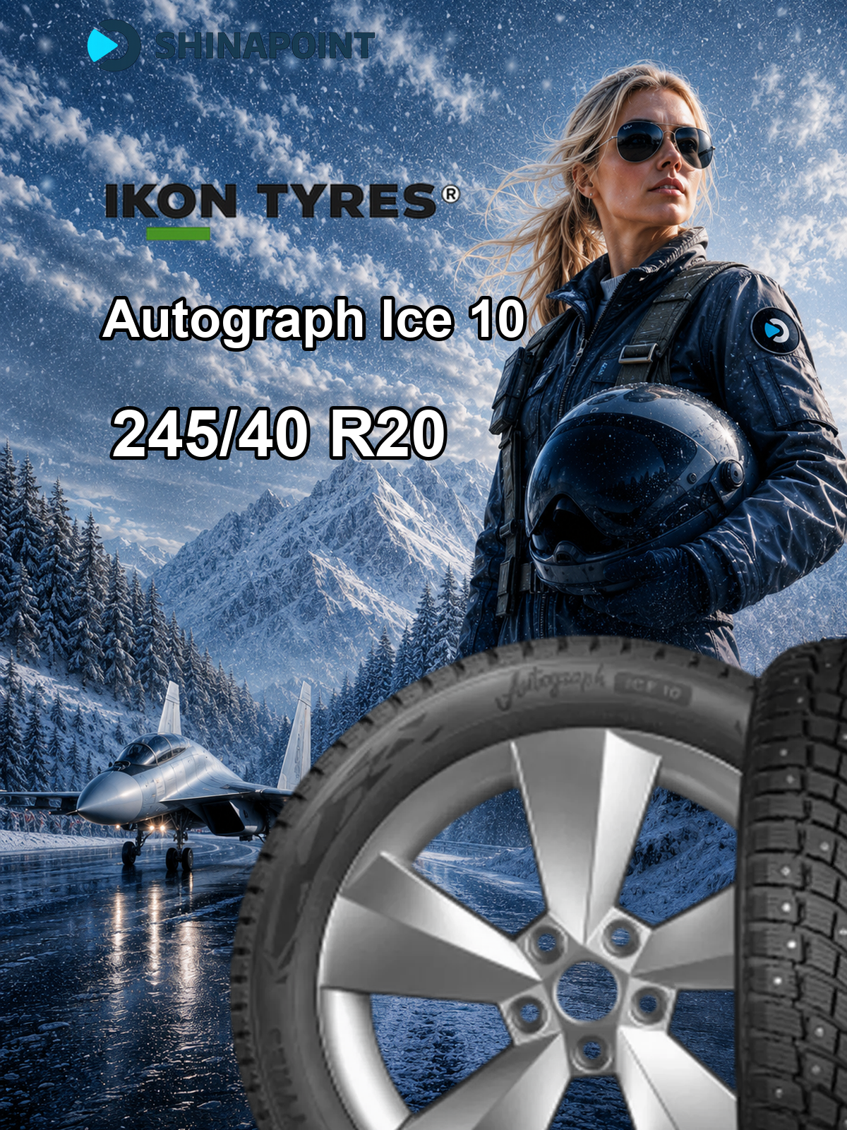Шины зимние R20 245 40 99 T автомобильная зимняя резина IKON TYRES модель Autograph Ice 10