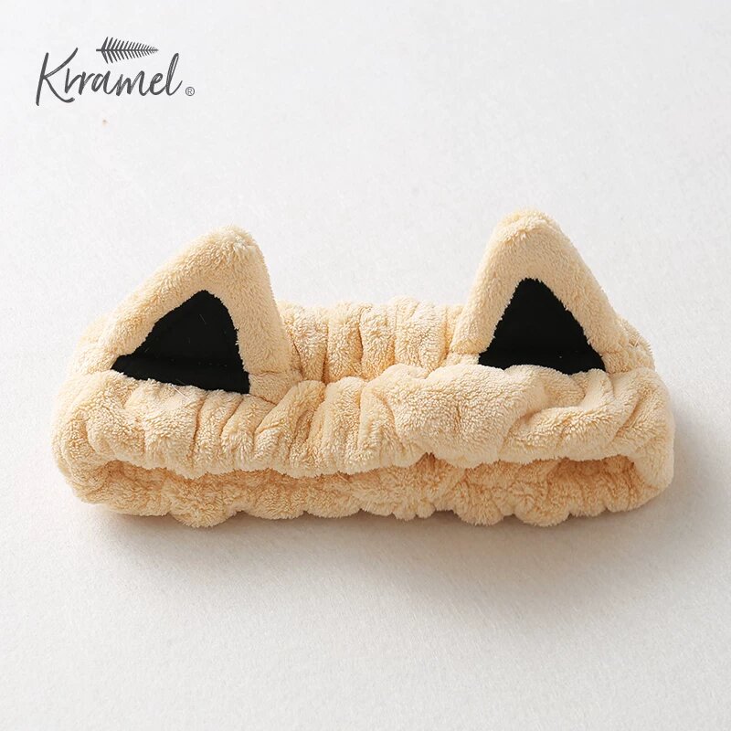 KRRAMEL Кошачьи ушки волосок для маски и макияжа - Лимонный волосок с кошачьими ушками для женщин и детей