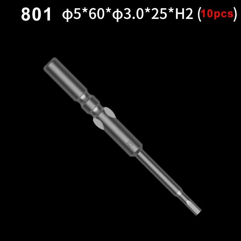 Набор отверток Paowuxian 10 шт, стальной сплав, 60/80 мм, H1.5-H6 H2 60L 10pcs