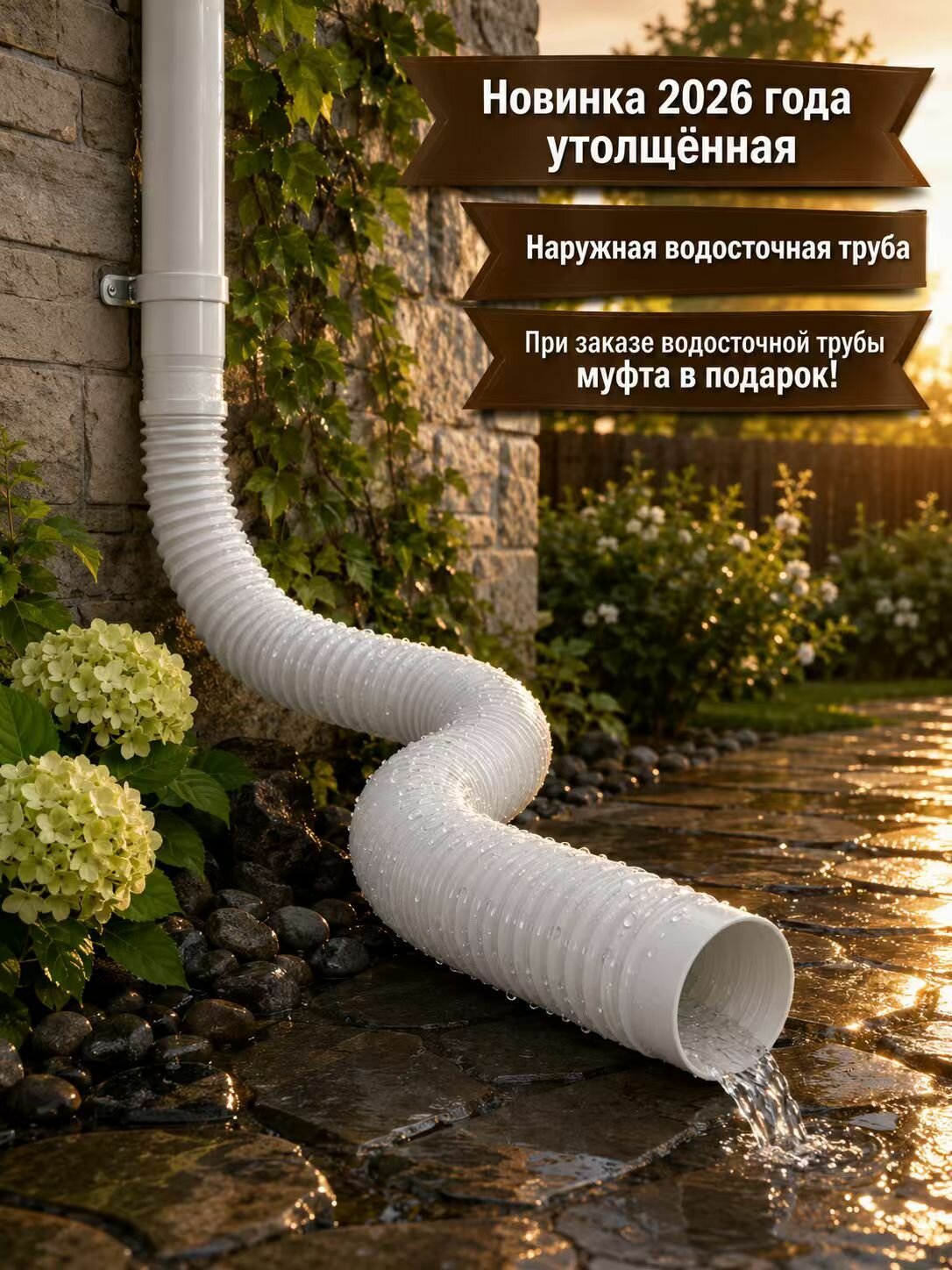 Tруба водосточная, Пластиковая круговой дренажная удлинительная труба,80mm,100mm_подходит для дренажа или удлинения гибких трубопроводных систем