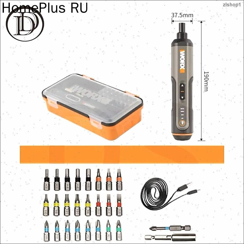 Аккумуляторная отвертка Worx WX240 4В, 5 Нм, 2 Ач, с механическим ограничением момента