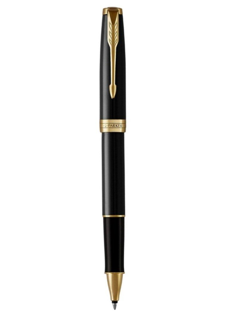 Ручка-роллер Parker "Sonnet Black Lacquer GT" черная, 0,5мм, подарочная упаковка