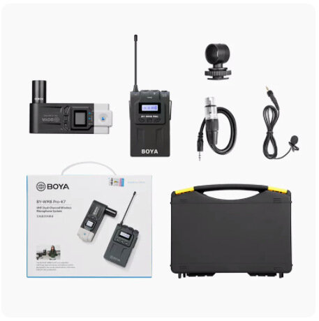 BOYA BY-WM8 PRO-K7 беспроводной лавалерный микрофон для камер, интервью и прямых трансляций