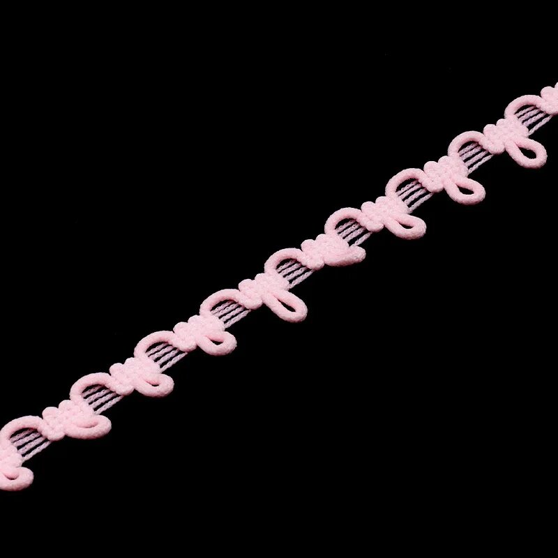 Эластичная тесьма с петлями для пуговиц 15 мм полиэстер Розовый, pink