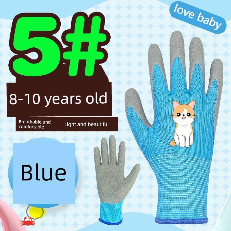 Синие перчатки для защиты кошек для детей 8-10 лет, антиусиление и антицарапины, безопасность при обращении с домашними