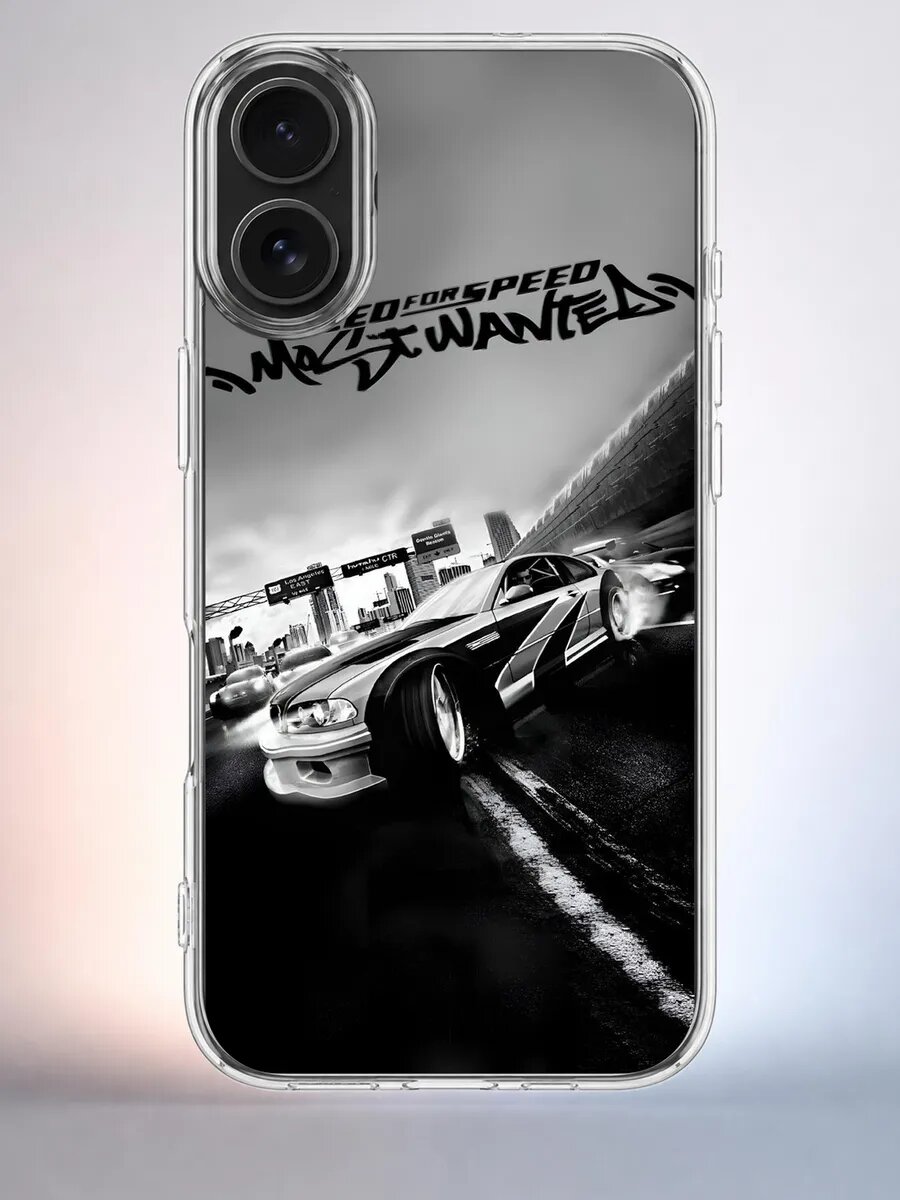 Чехол iPhone 16 Need for Speed силиконовый прозрачный