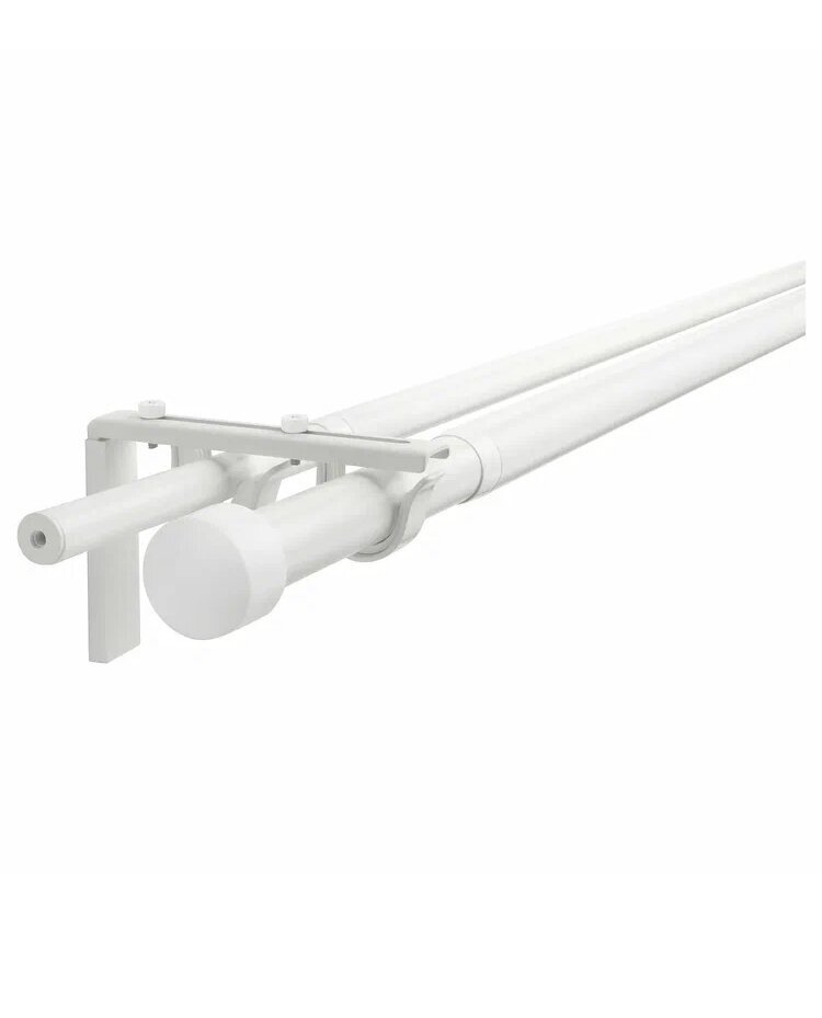 IKEA карниз двухрядный 120-210 см. Хугад/рэкка/бетидлиг/раффиг. Цвет белый