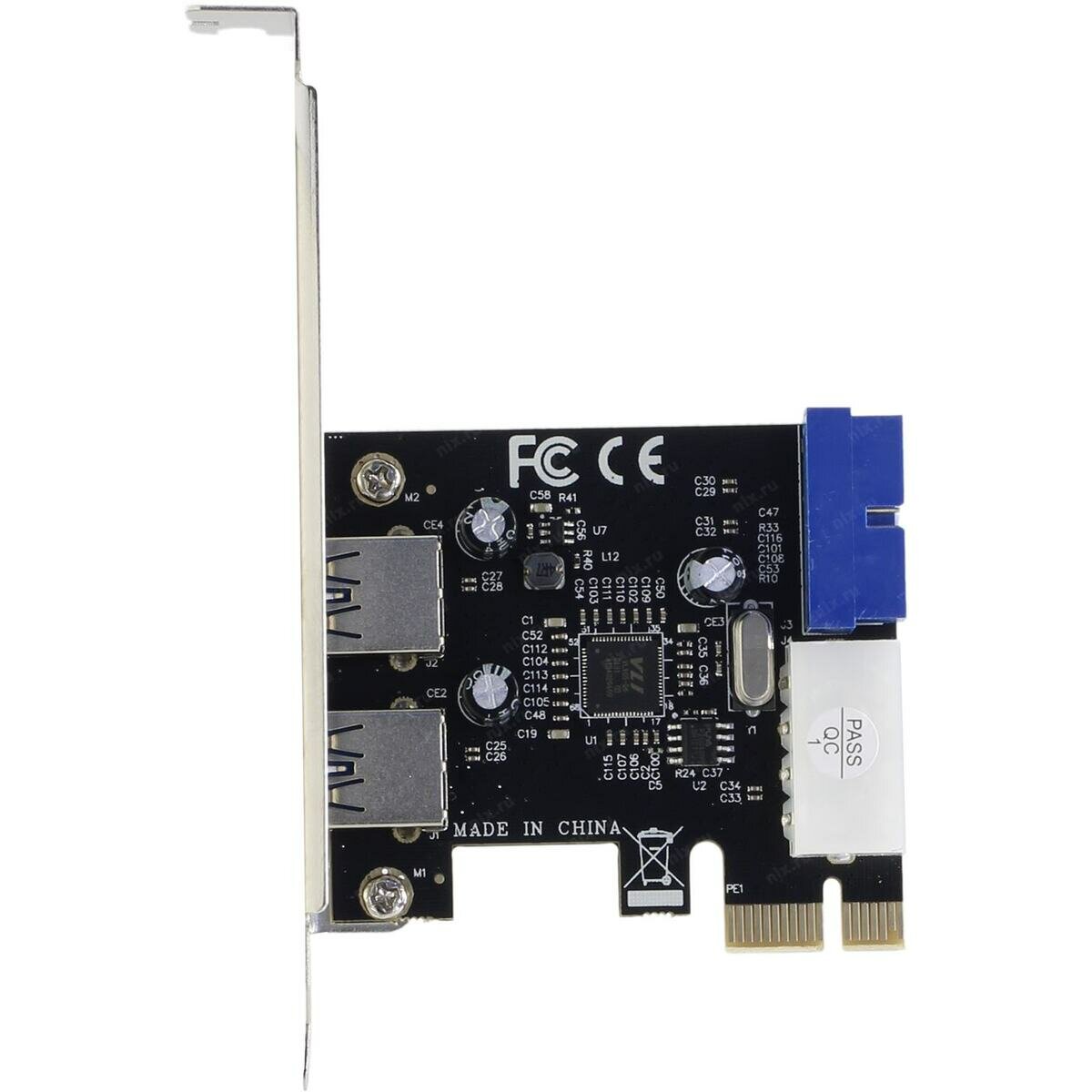 Orient VA-3U2219PE (OEM) PCI-Ex1, USB3.0, 2 port-ext, 19 pin port-int — фото 1