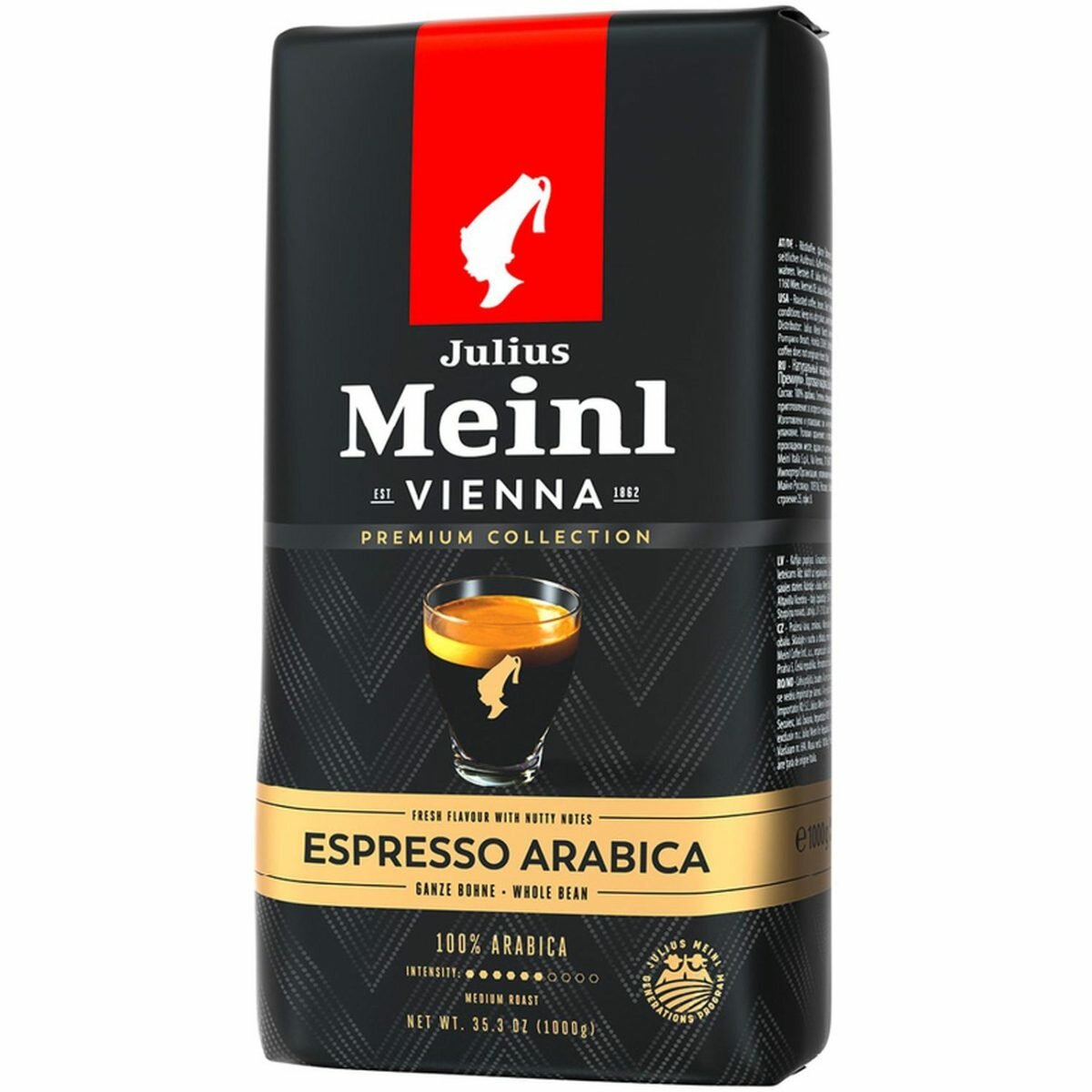 Кофе в зернах Julius Meinl Premium Collection Espresso 100% арабика 1кг, 5 уп.