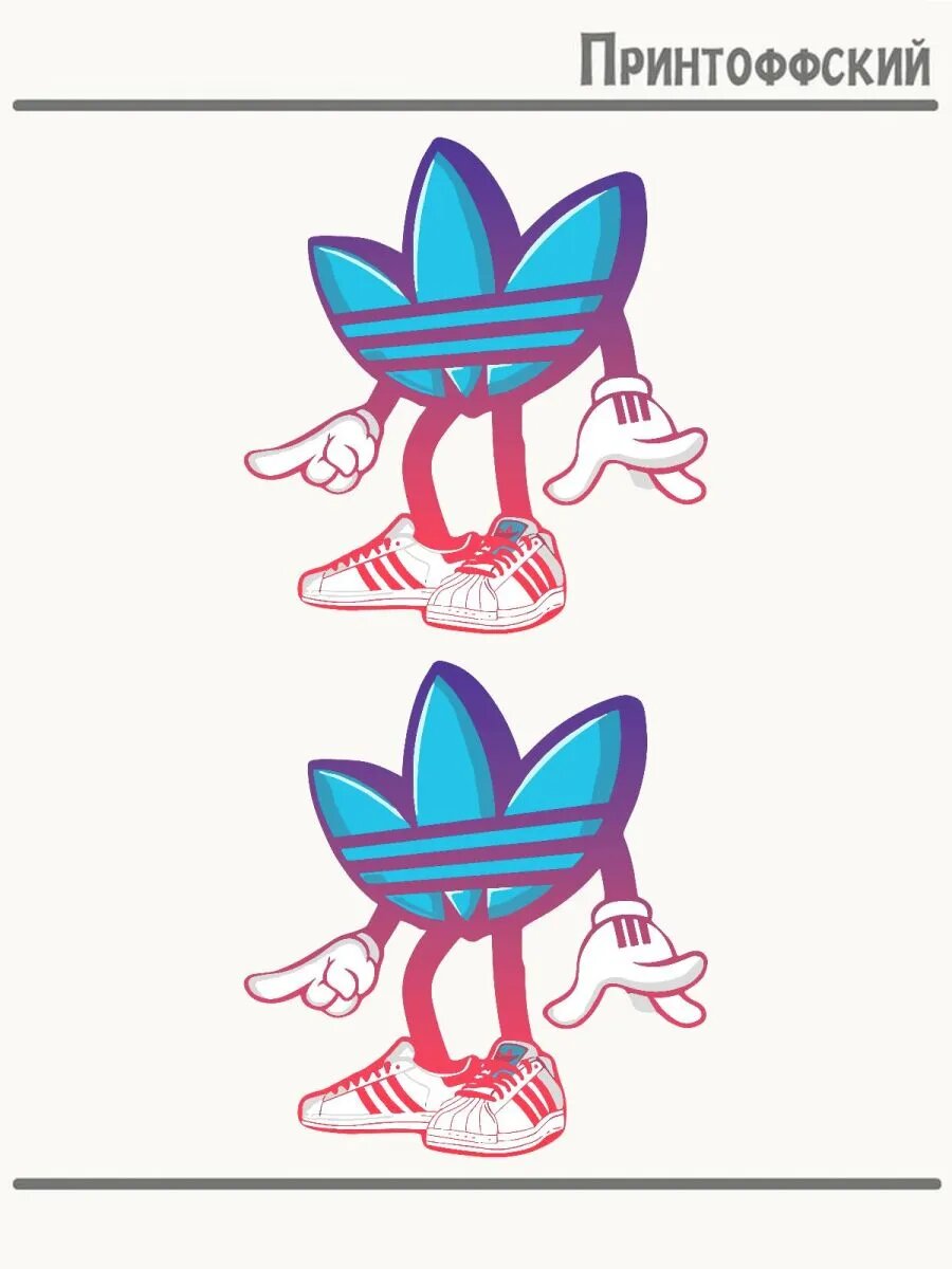 2-е (Две) Термонаклейки Адидас adidas