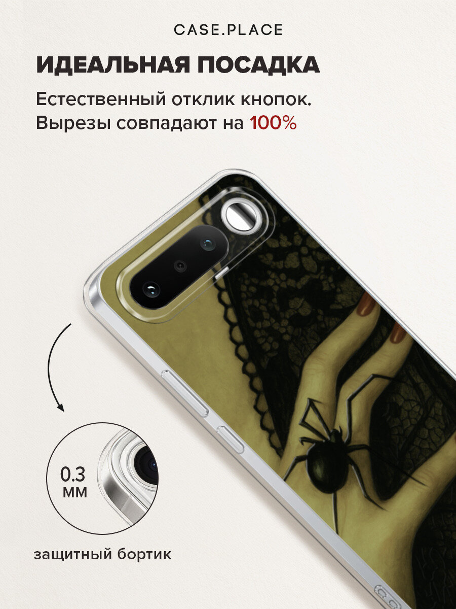 Силиконовый чехол на Realme 16 / Реалми 16 с принтом Черная вдова — фото 1